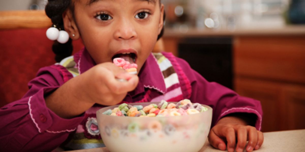 Kids Eating Cereal Happy Child Having Image & Photo (Free Trial)
