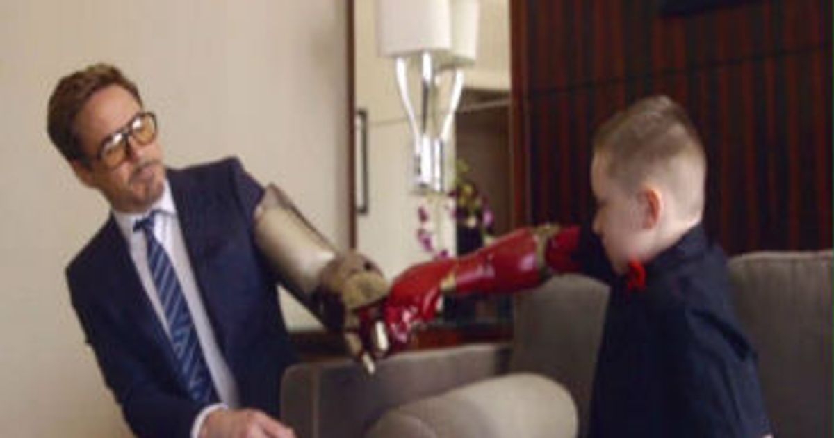 Robert Downey Jr gives boy real bionic arm - Today's Parent