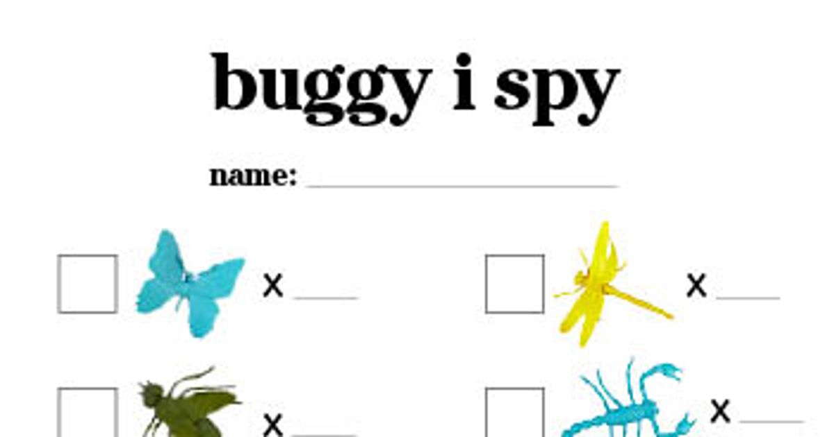 Bug checklist printable - Today's Parent