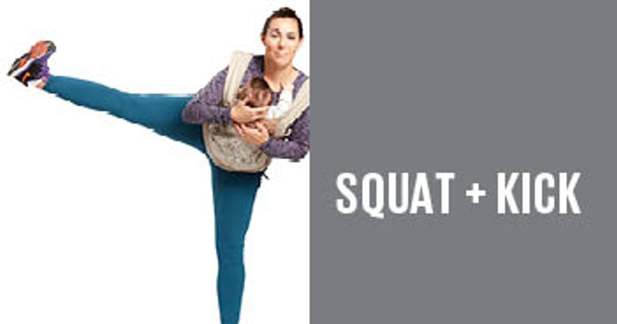 Baby-carrier workout: Sumo squat and side kick - Today's Parent