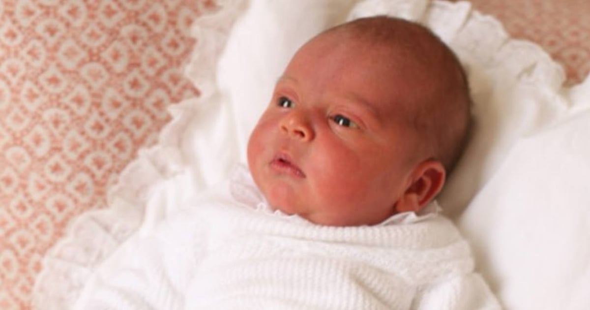 Prince Louis gets a kiss from Princess Charlotte in his first official ...